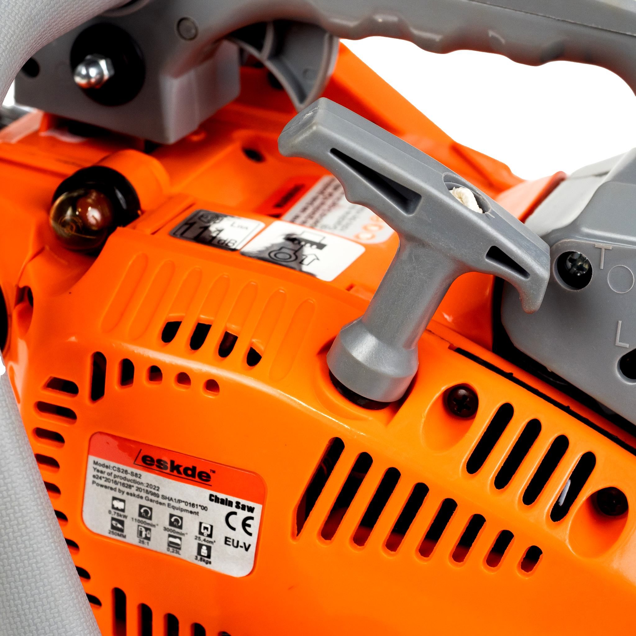 eSkde Top Handle Petrol Chainsaw 25.4cc 10' Bar + 2 Chains Bar Cover T ...